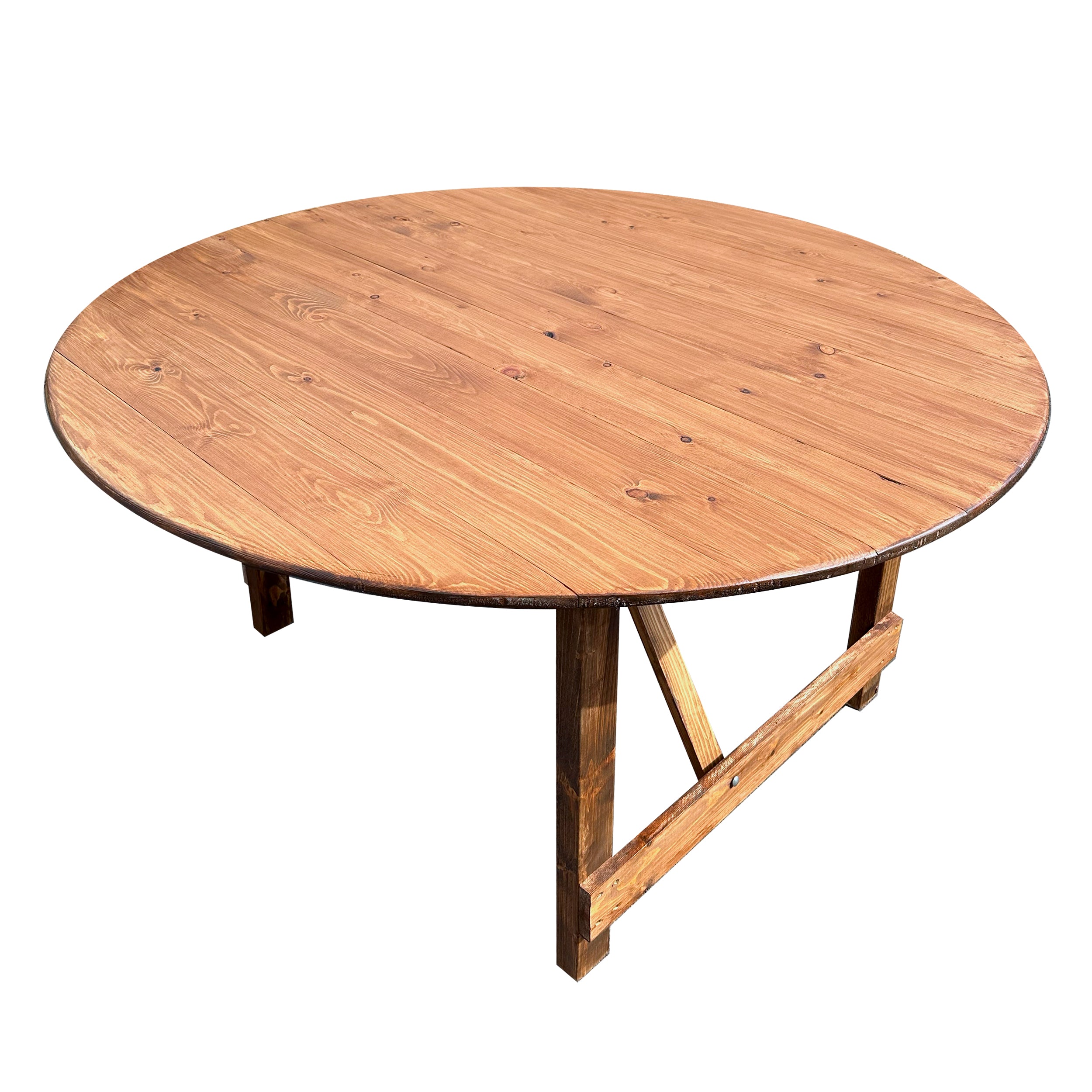 1. Indoor Round Folding Rustic-style Trestle Table – The Trestle Table ...