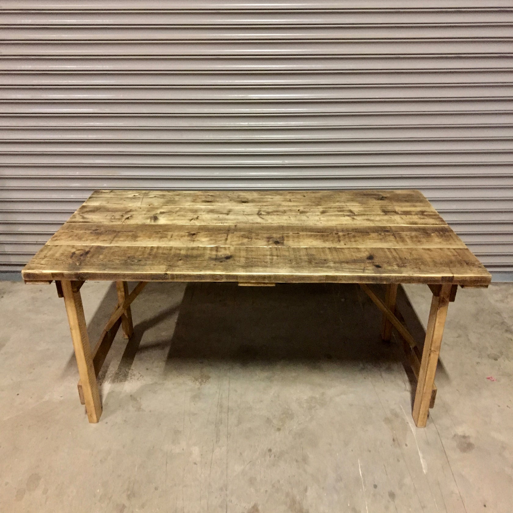 1. Indoor Folding Reclaimed Scaffold Board Trestle Table – The Trestle ...